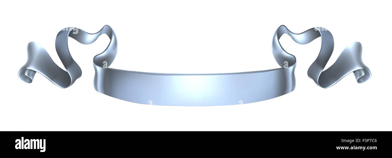 A silver metal banner scroll design Stock Photo - Alamy