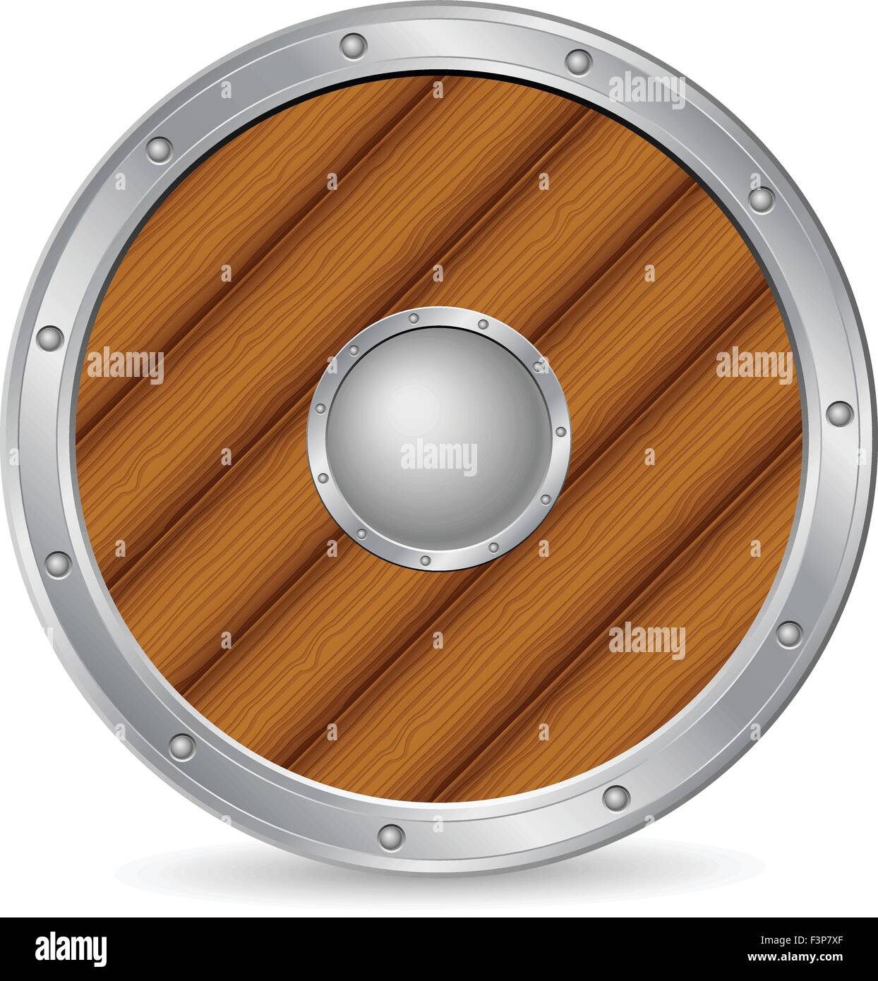 Wooden shield on a white background. Vector illustration Stock Vector ...