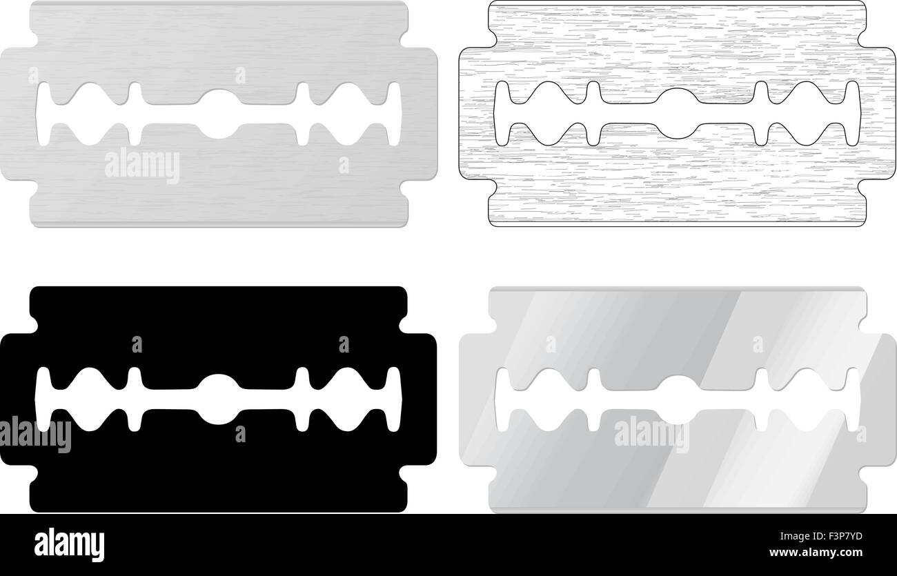 Blade razor set on white background. Vector illustration Stock Vector ...