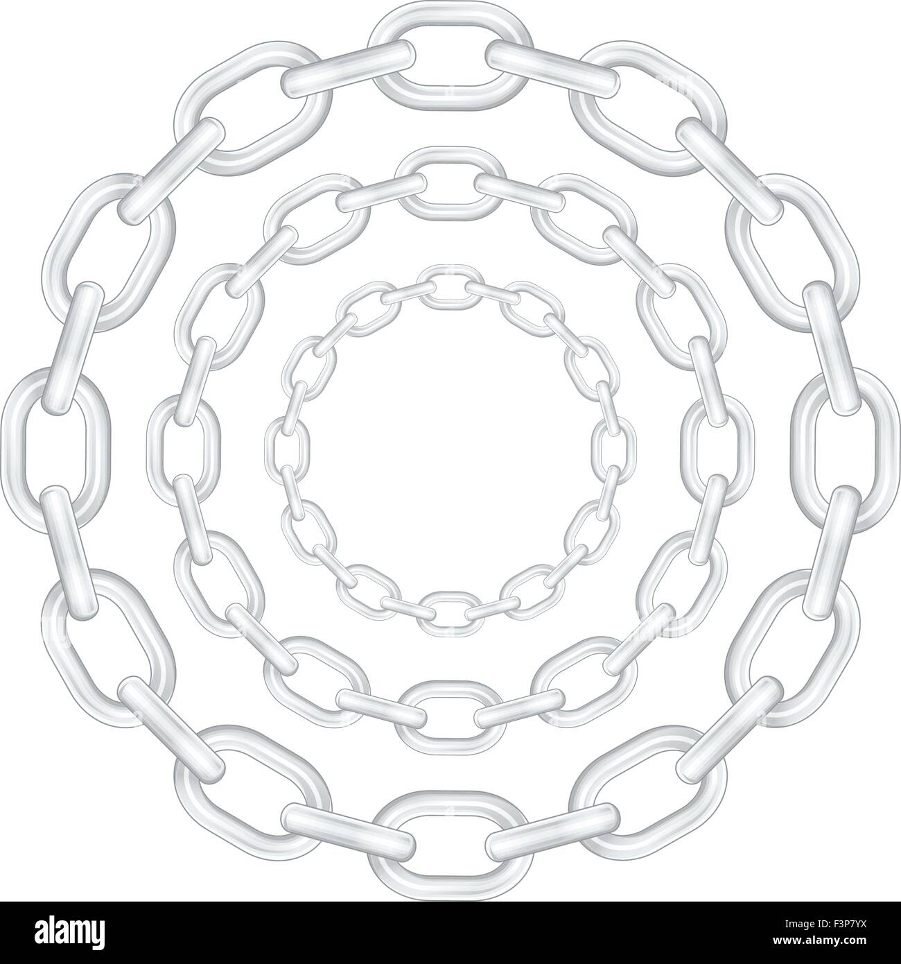 Circle chains isolated on white background. Vector illustration Stock ...