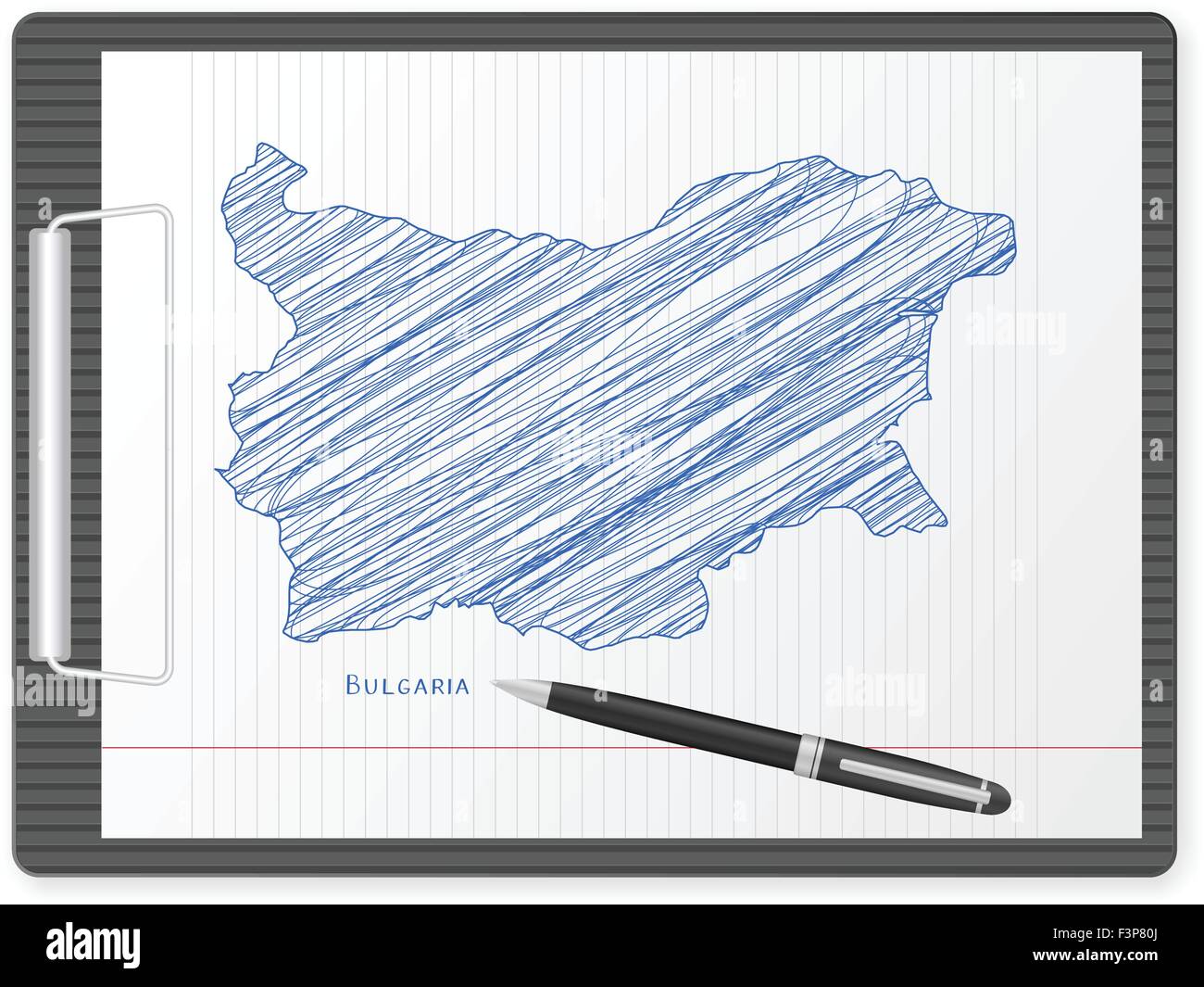 Clipboard with Bulgaria drawing map. Vector illustration Stock Vector ...