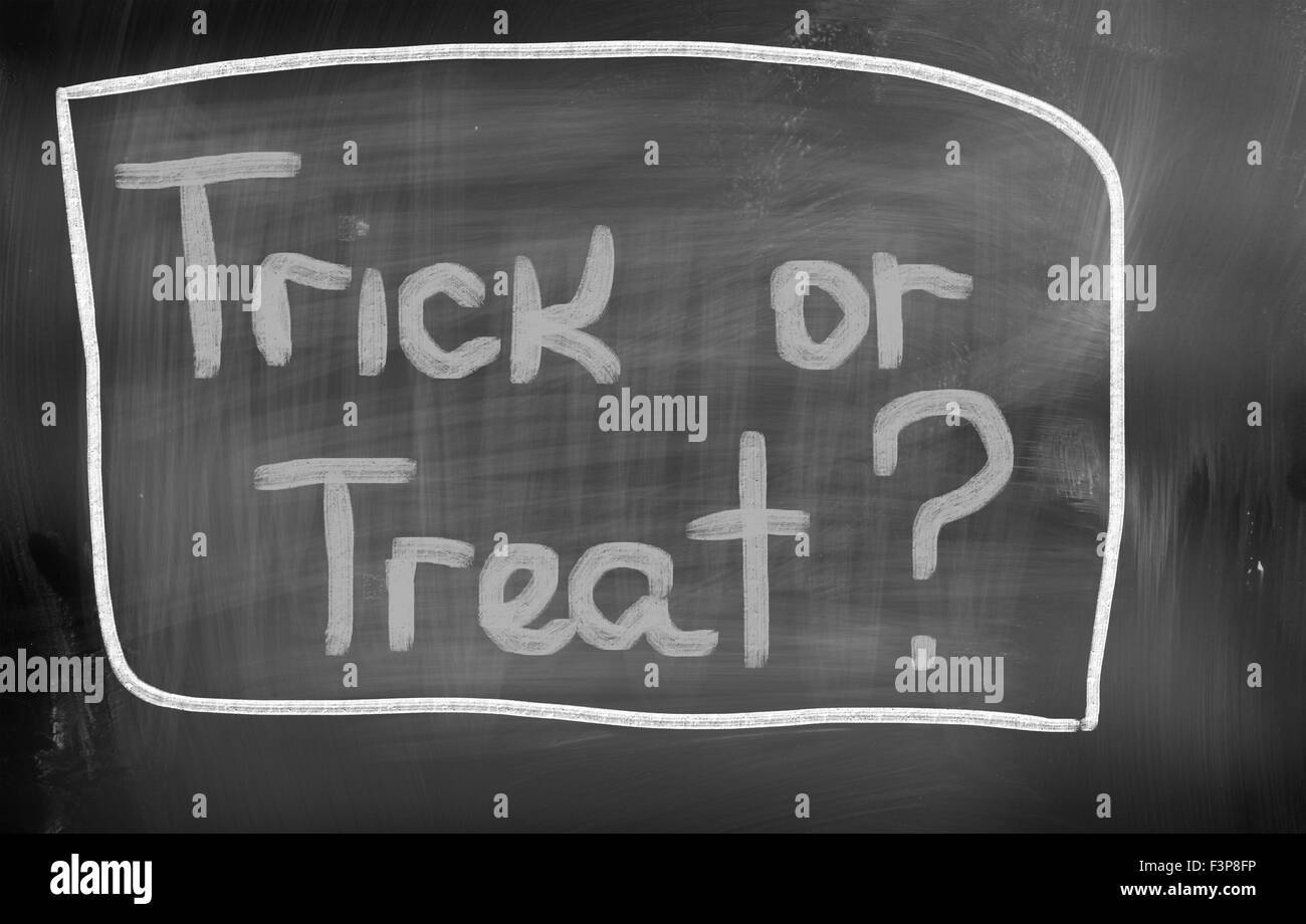 Halloween trick treat invitation Black and White Stock Photos & Images ...
