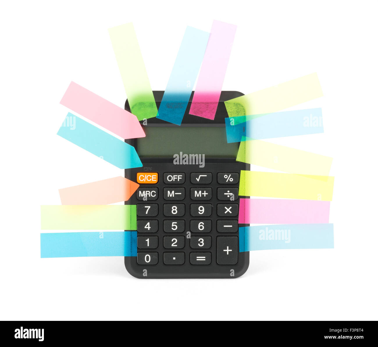 Calculator with stickers Stock Photo - Alamy