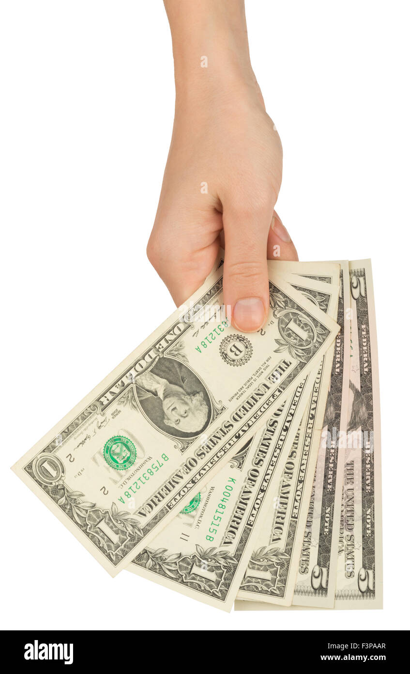 Humans hand holding cash Stock Photo - Alamy