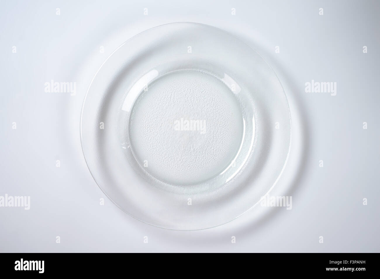 empty glass plate on white background Stock Photo - Alamy