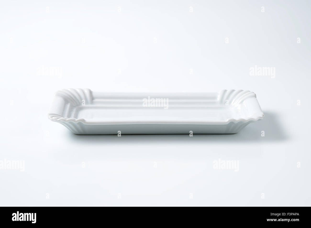 white rectangular plate on white background Stock Photo - Alamy