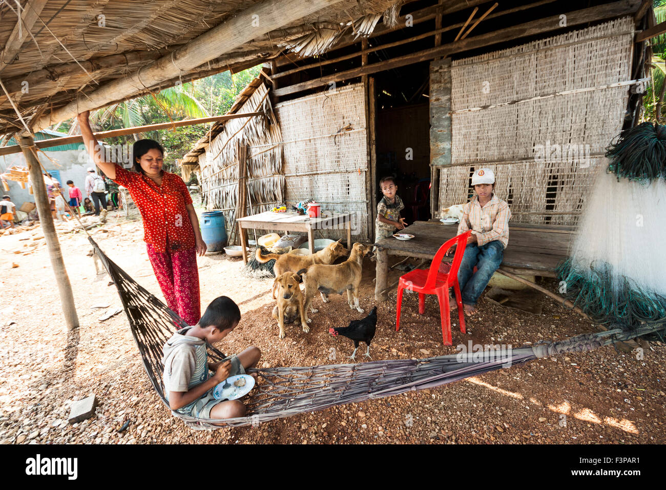 Lifestyle in Koh Pou (also Koh Pos or Koh Pau) island near Rabbit ...
