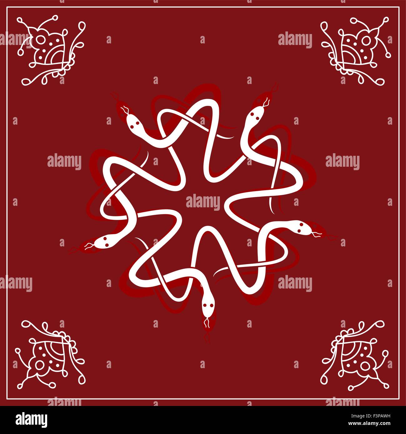 Folk Snake, Tribal Design, Motif, Wall Painting Vector Art Stock Vector ...