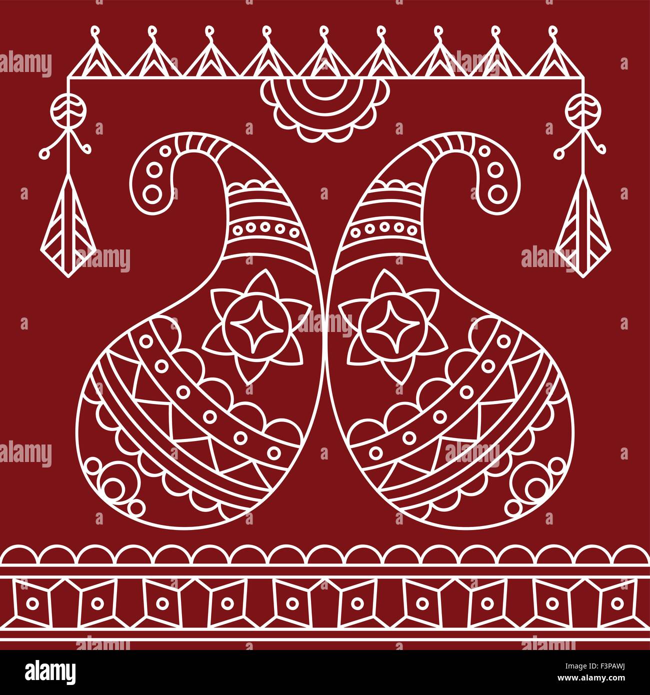 Folk, Tribal Design, Motif, Wall Painting Vector Art Stock Vector Image ...