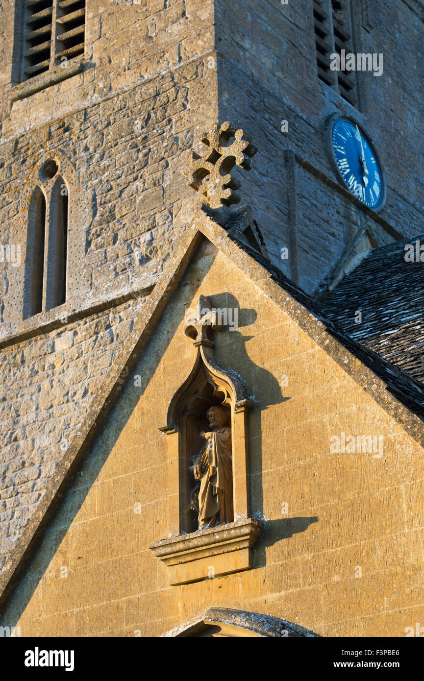 Cotswold stone church tower with clock hi-res stock photography and ...
