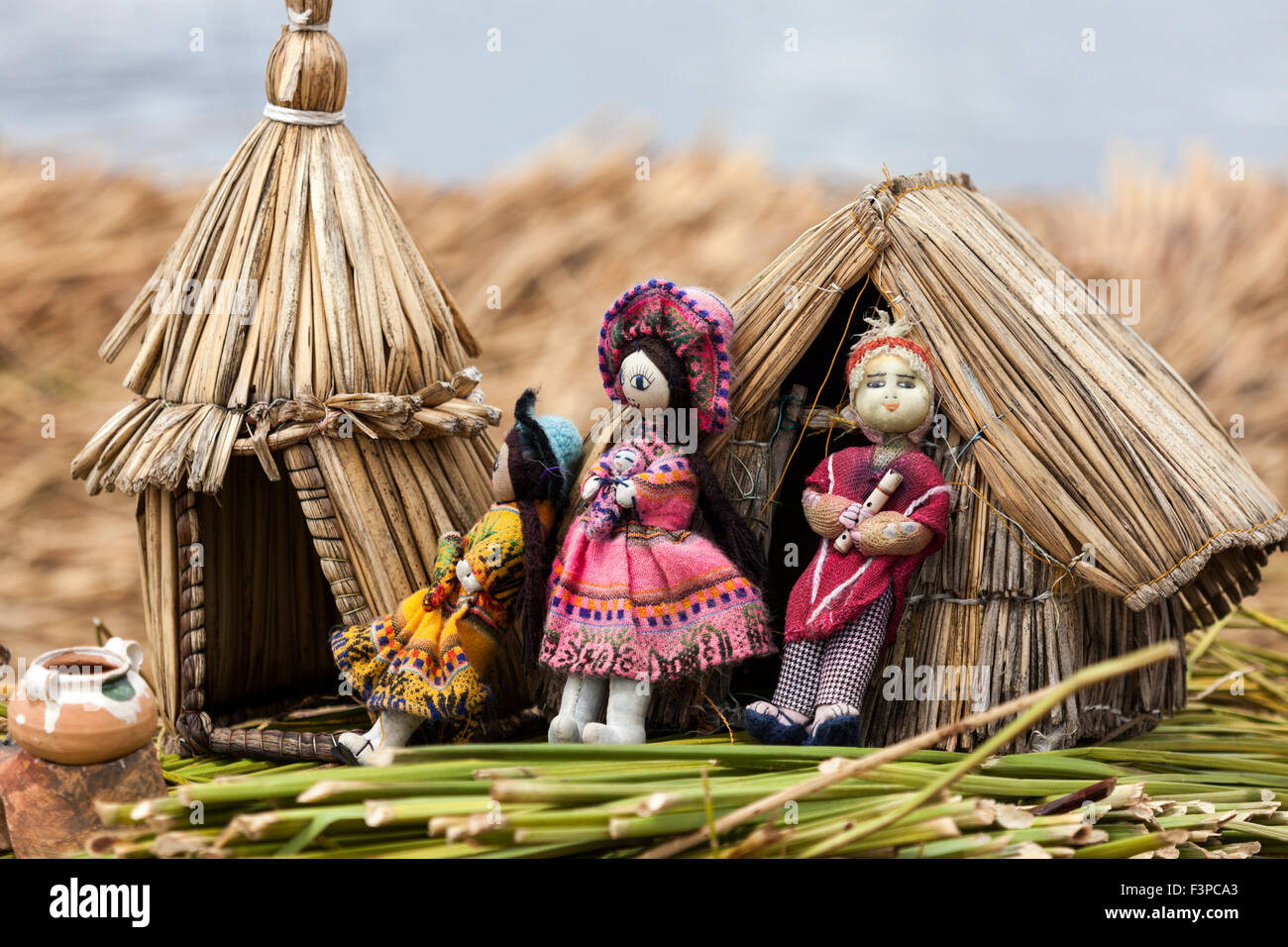 Toys seen on Floating Islands - Puno, Peru Stock Photo - Alamy