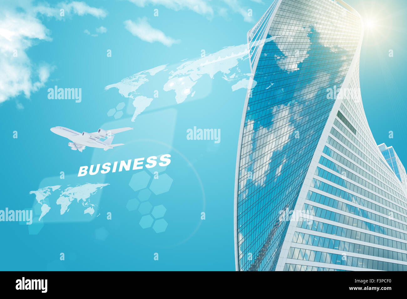 Business building with graphs Stock Photo - Alamy