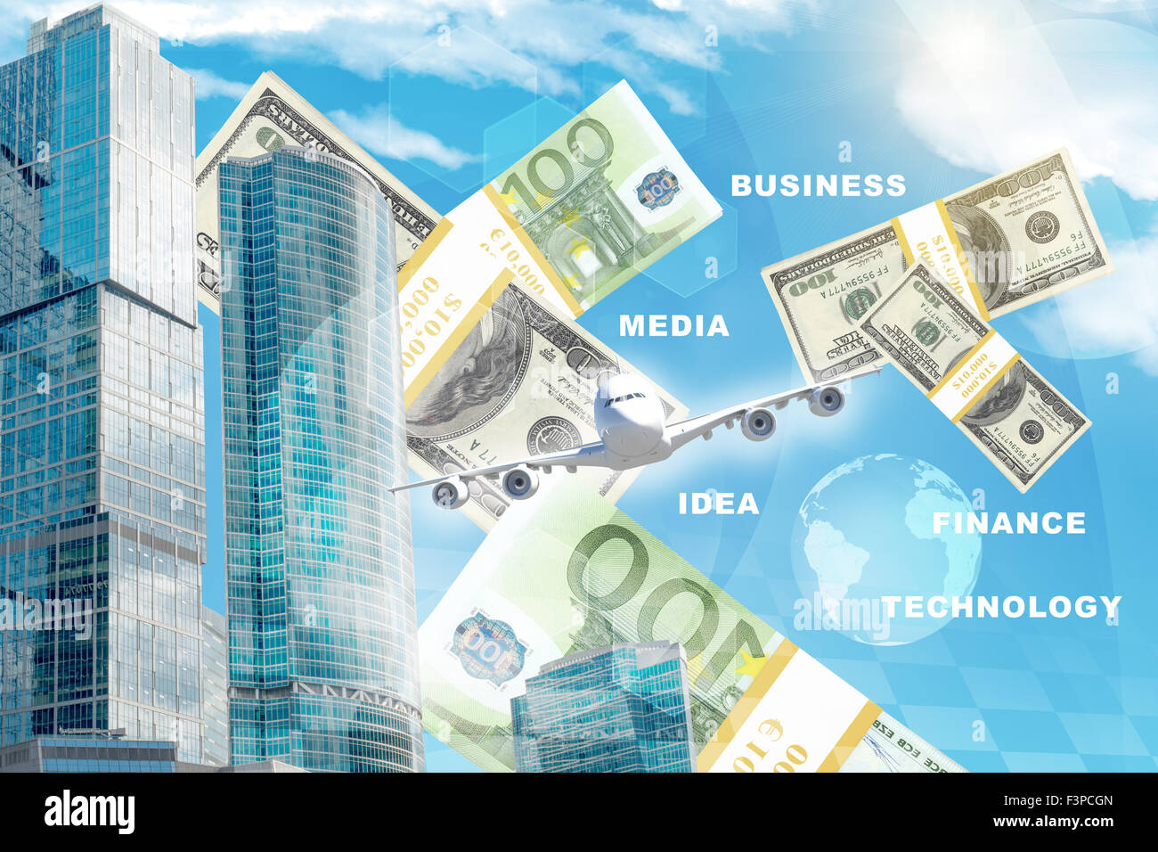Business center with money Stock Photo - Alamy