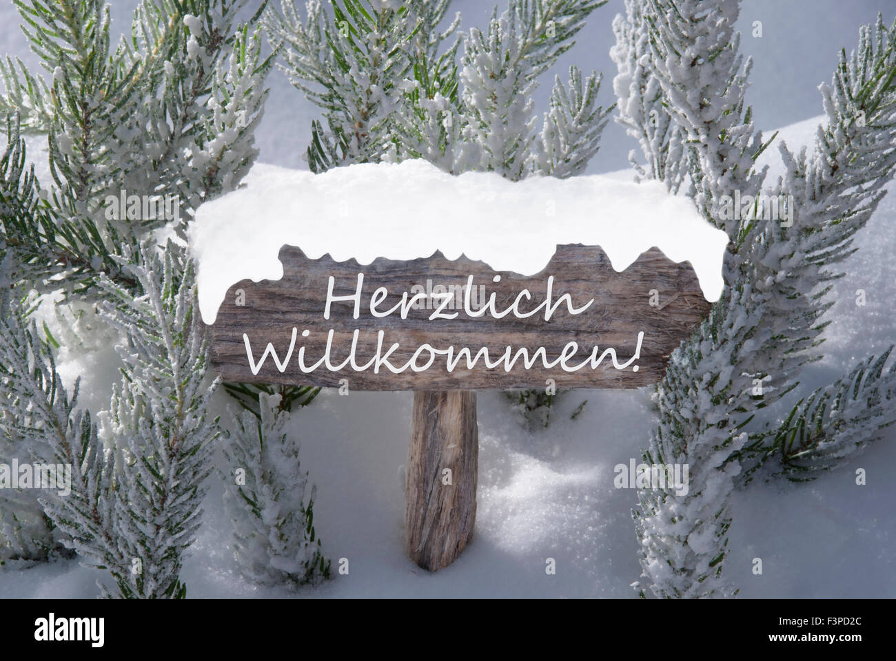 Herzlich willkommen winter hi-res stock photography and images - Alamy