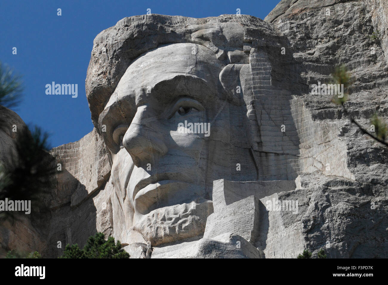 Closeup of Abraham Lincoln's Face on Mount Rushmore Stock Photo - Alamy