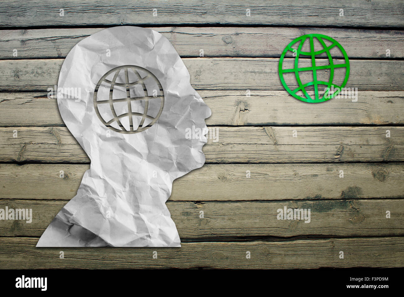 Paper people symbols wood deck background human man head hi-res stock ...