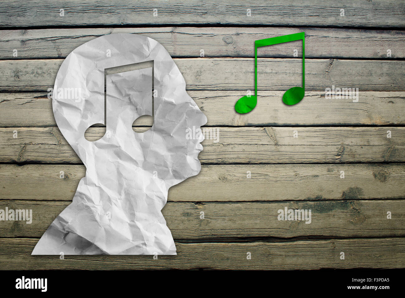 Paper people symbols wood deck background human man head hi-res stock ...