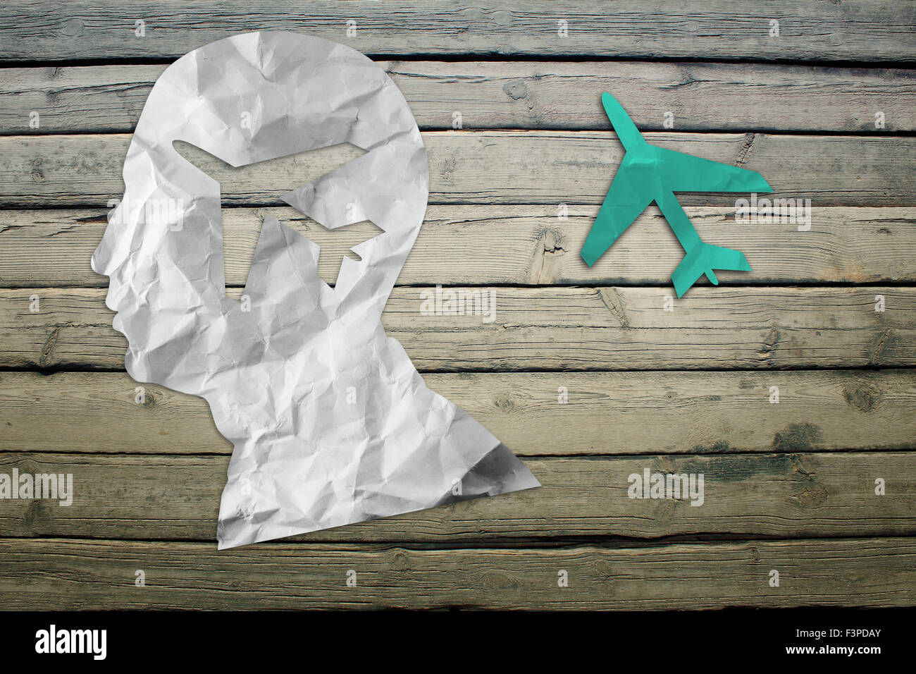 Paper people symbols wood deck background human man head hi-res stock ...