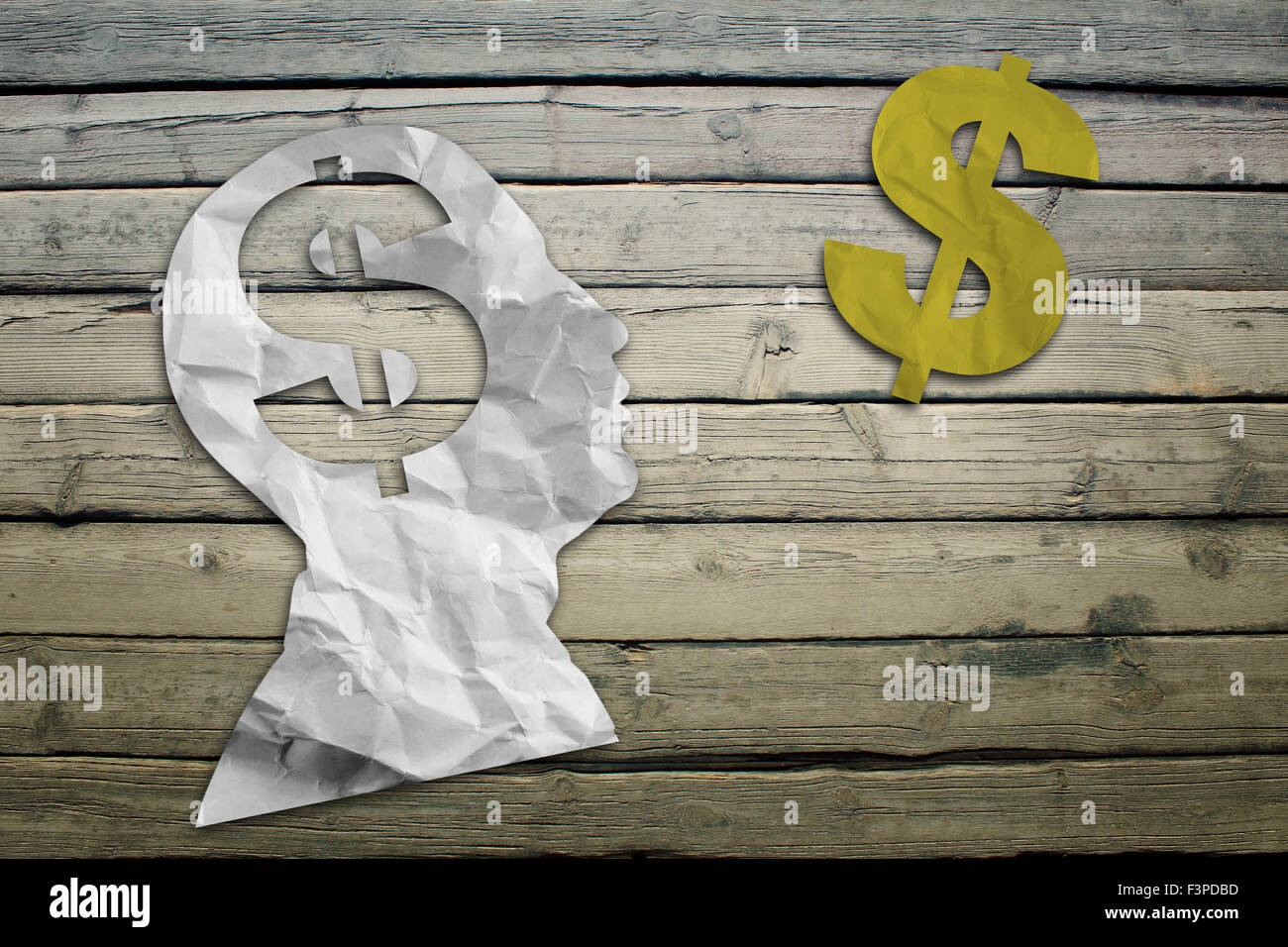 Paper people symbols wood deck background human man head hi-res stock ...