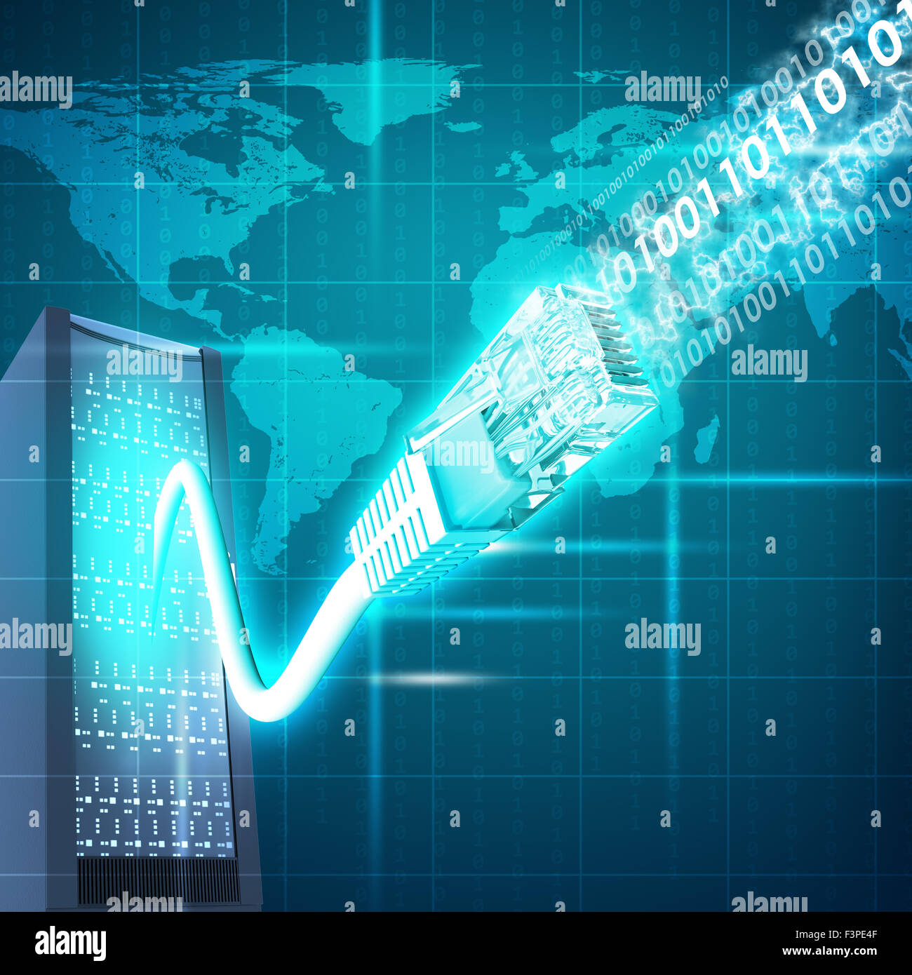 Abstract background with computer cable Stock Photo - Alamy