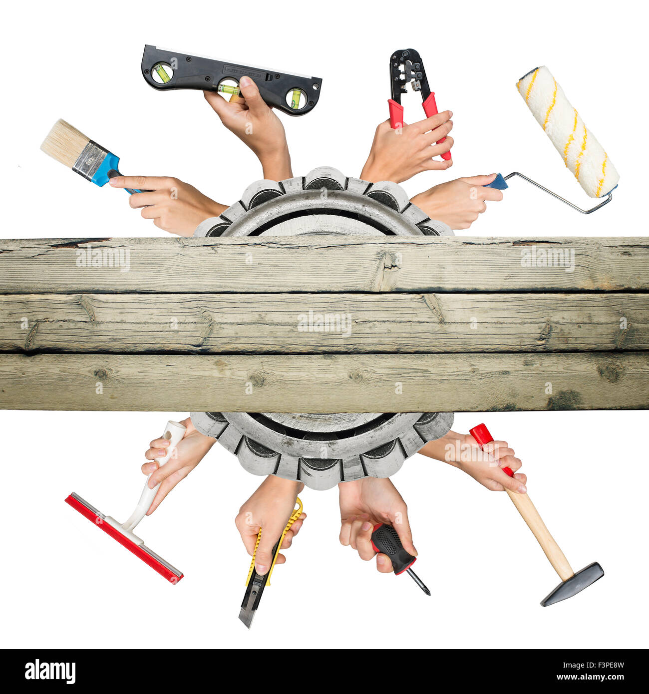 Humans hands holding tools Stock Photo - Alamy