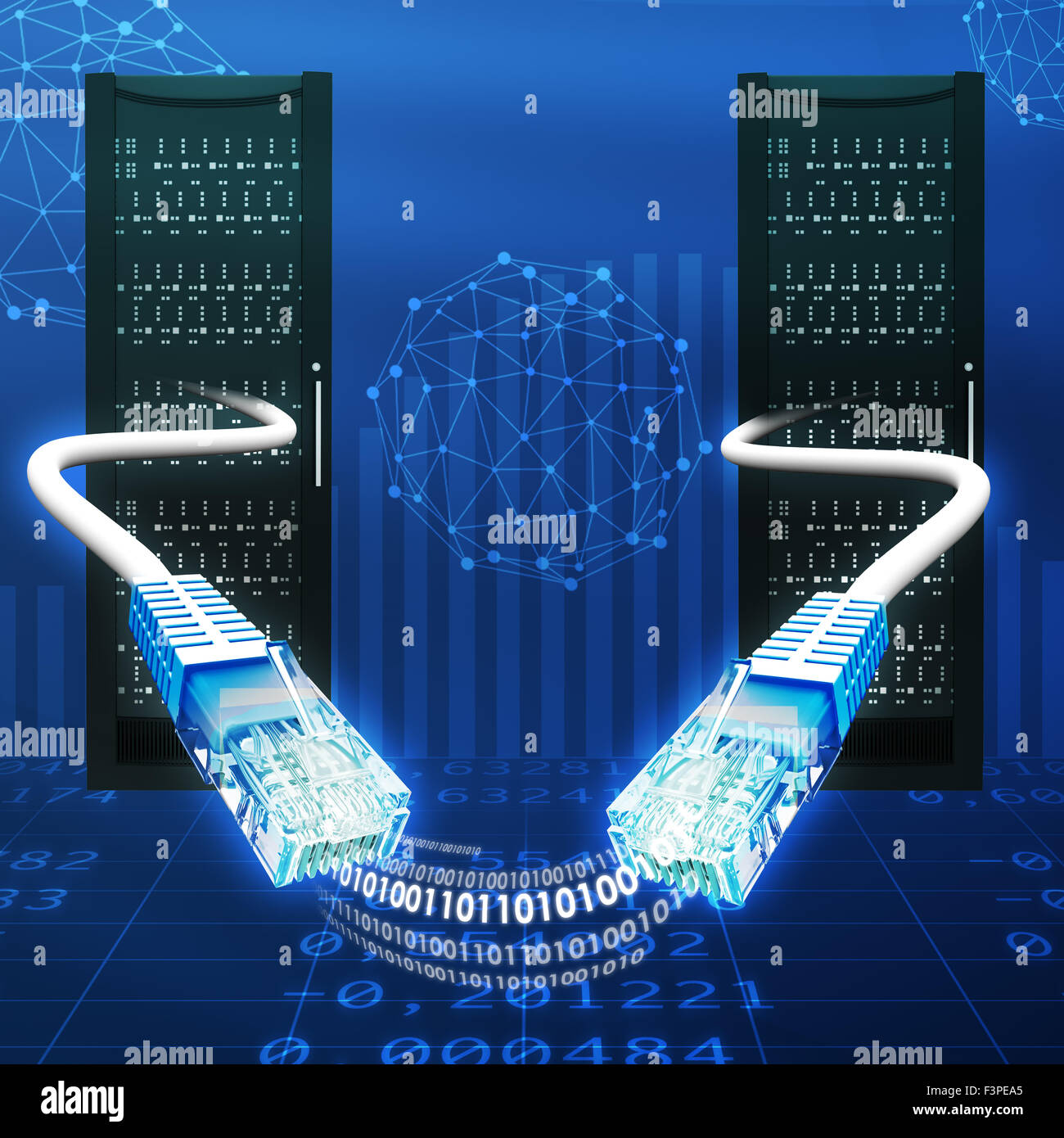 Abstract background with computer cables Stock Photo - Alamy