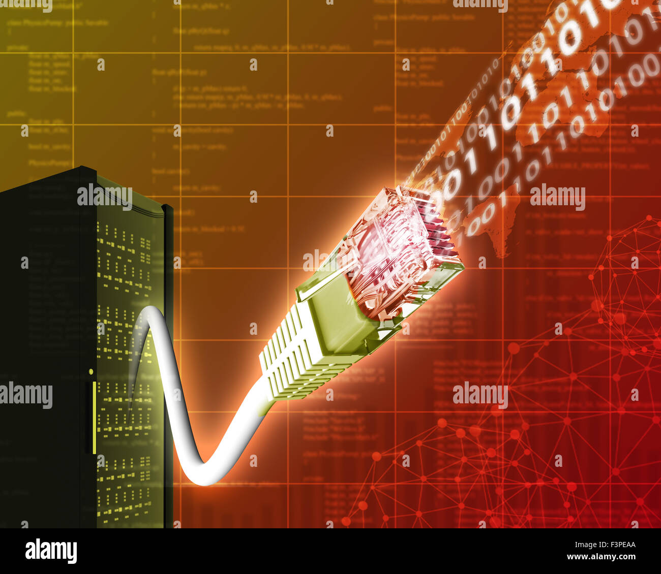 Abstract colorful background with computer cables Stock Photo - Alamy