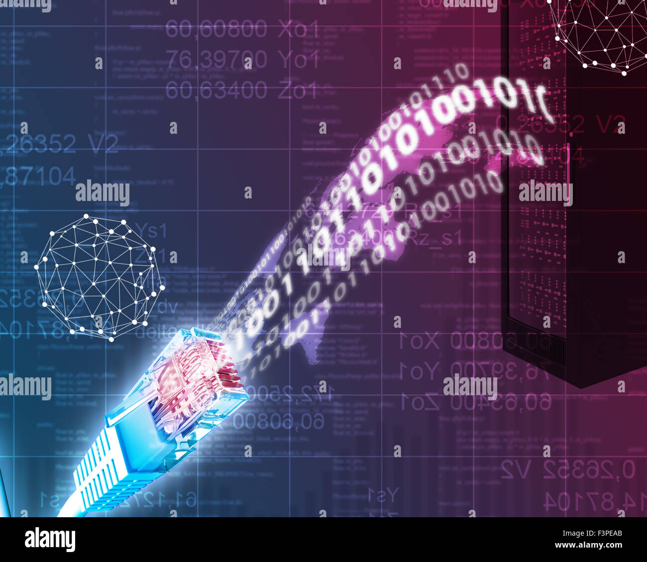 Abstract background with computer wires Stock Photo - Alamy