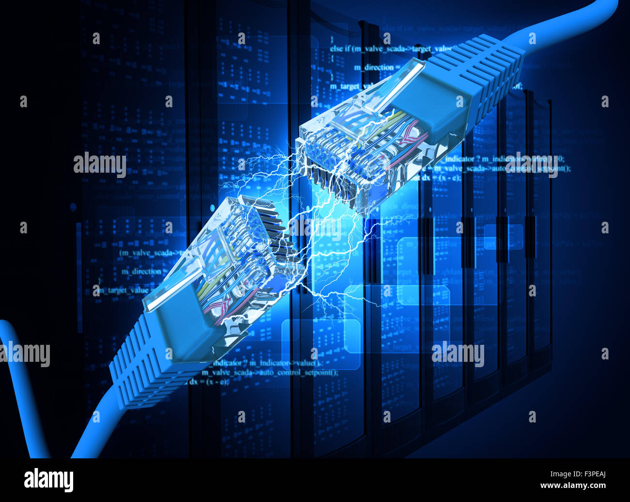 Abstract background with computer wires Stock Photo - Alamy