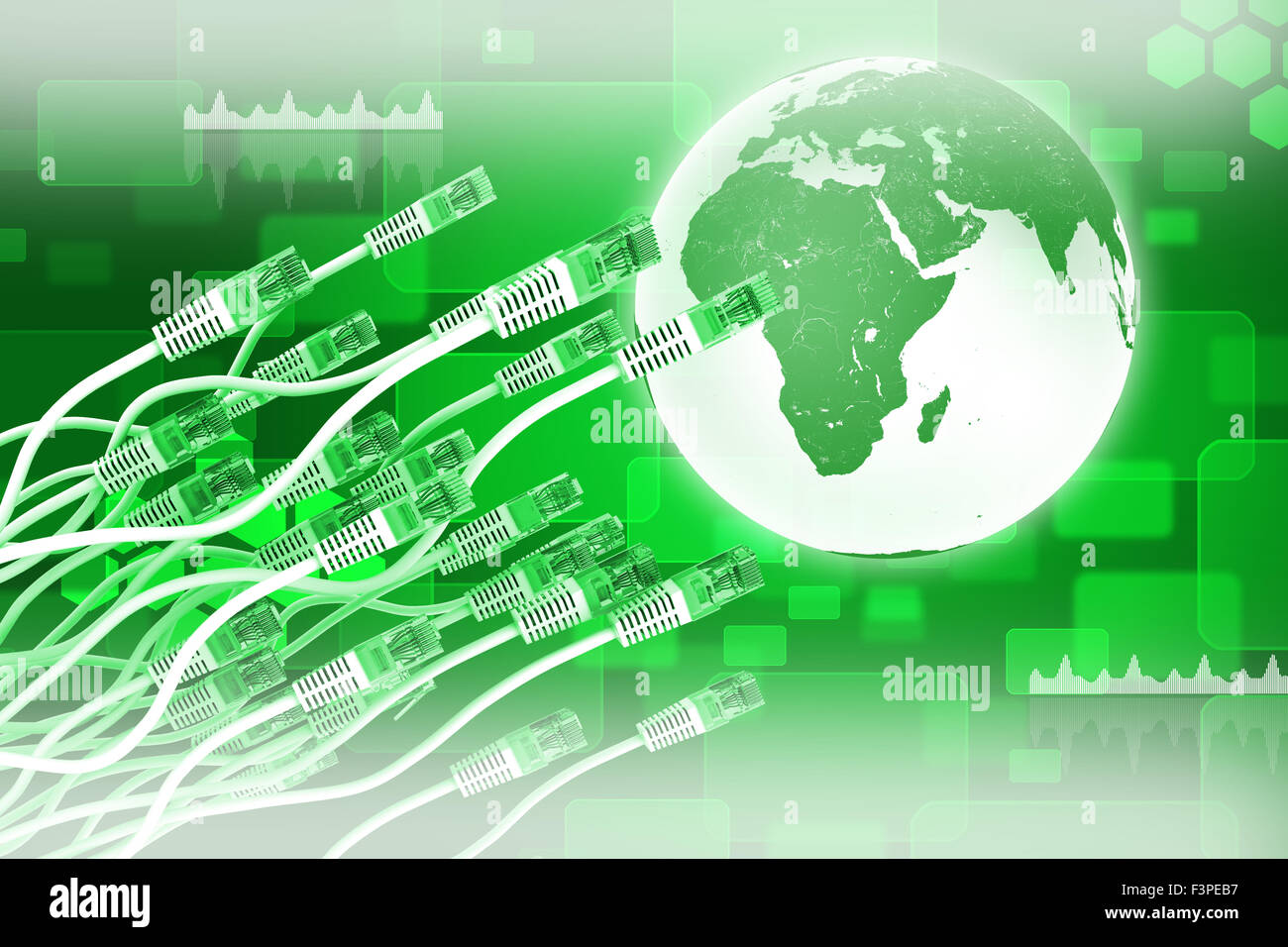 Green computer cables with earth Stock Photo - Alamy