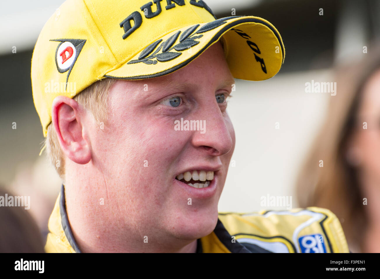 Fawkham, Kent, UK. 11th October, 2015. Adam Morgan and WIX Racing after ...