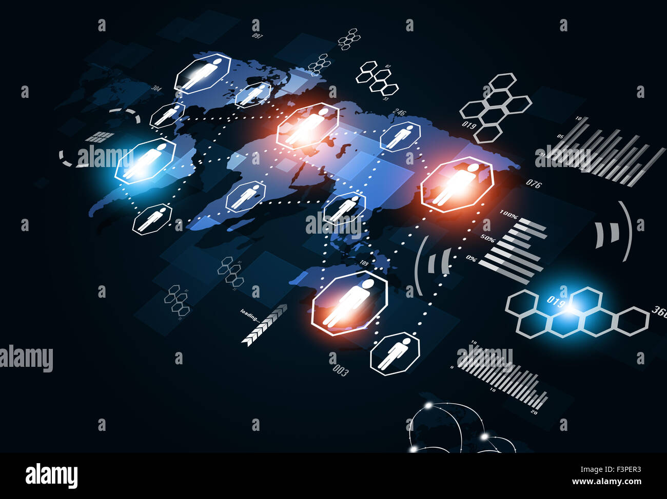 network concept global web connections technology background Stock ...