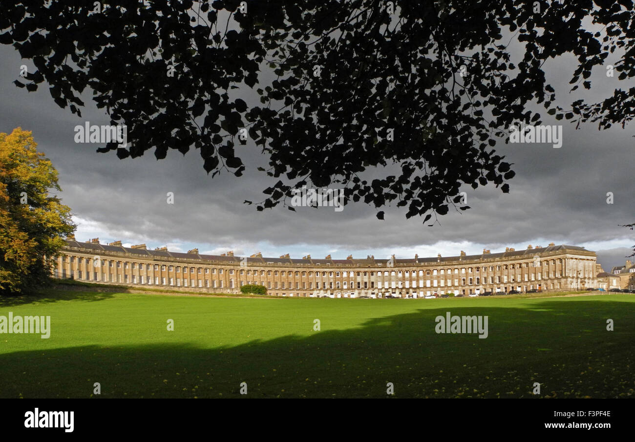 The Royal Crescent at Bath in UK classic panoramic view Stock Photo - Alamy