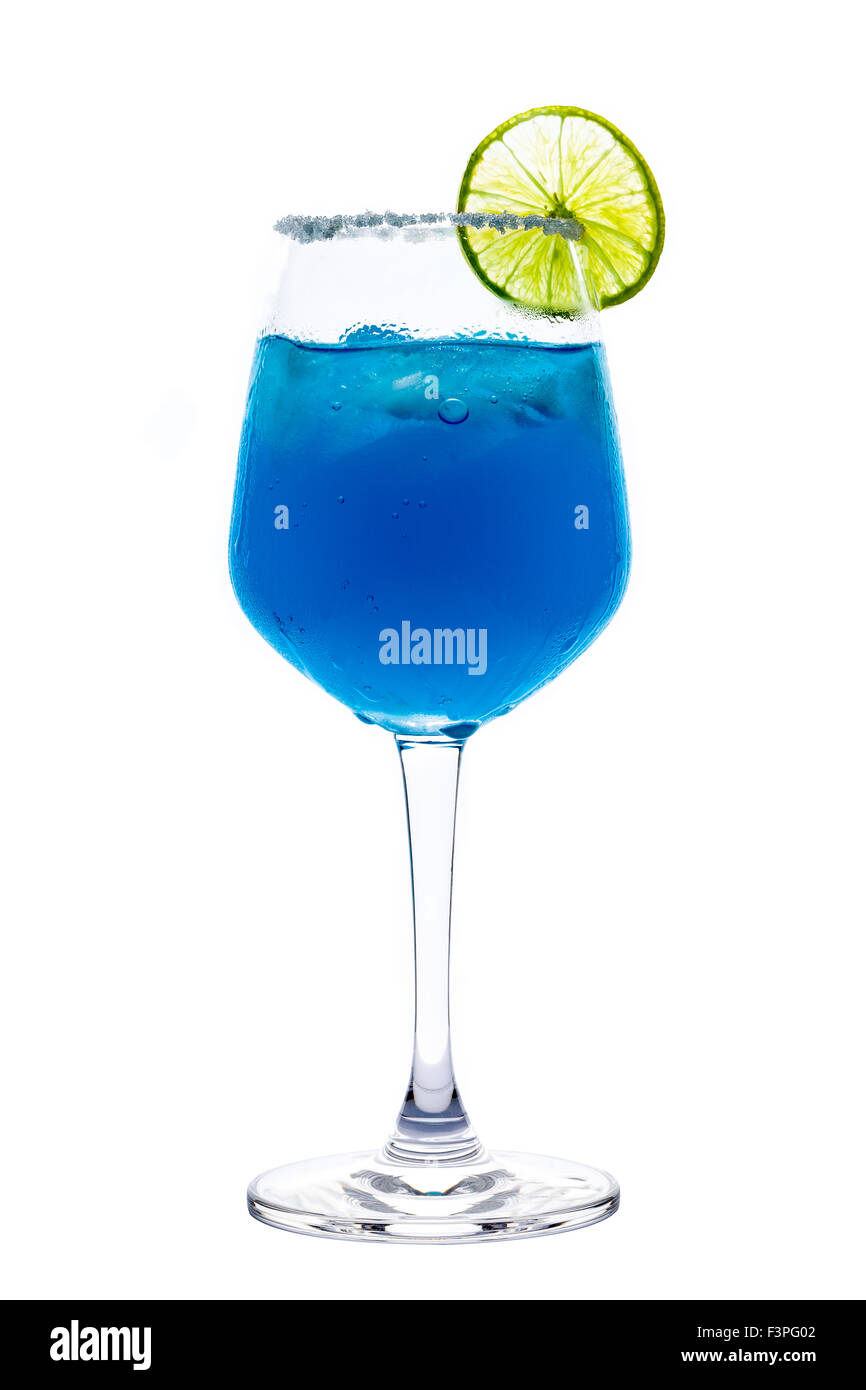 Cold blue cocktail for refreshment in summer Stock Photo - Alamy