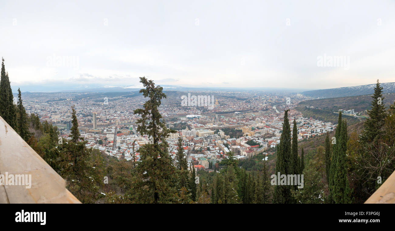Aerial view on the center of Tbilisi, capital of Georgia Stock Photo ...