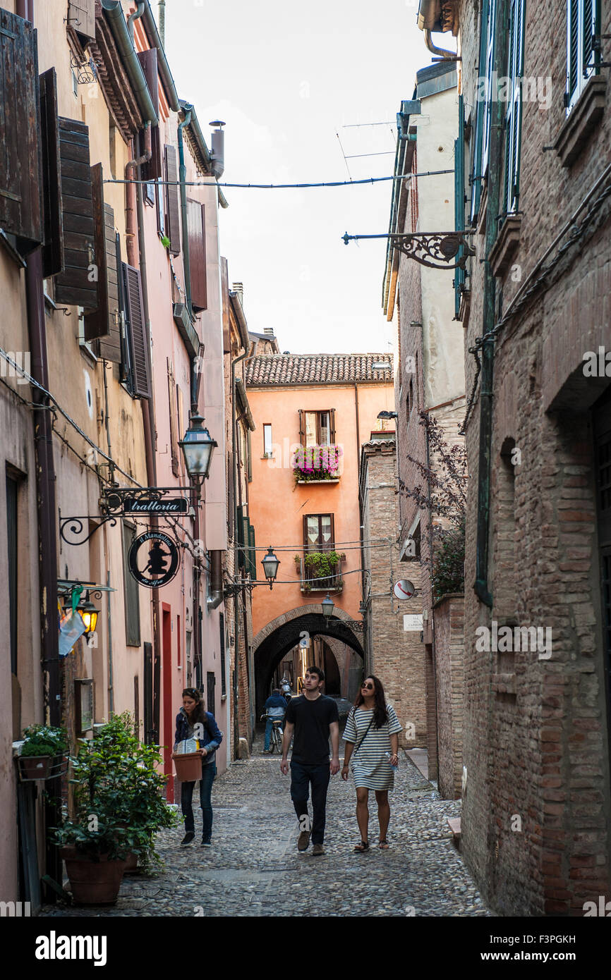 Italy, Emilia Romagna, Ferrara, old town, via delle Volte Stock Photo ...