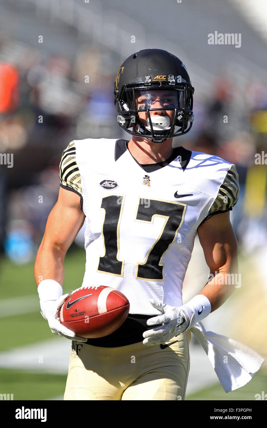 October 10, 2015; Chestnut Hill, MA, USA; Wake Forest Demon Deacons ...