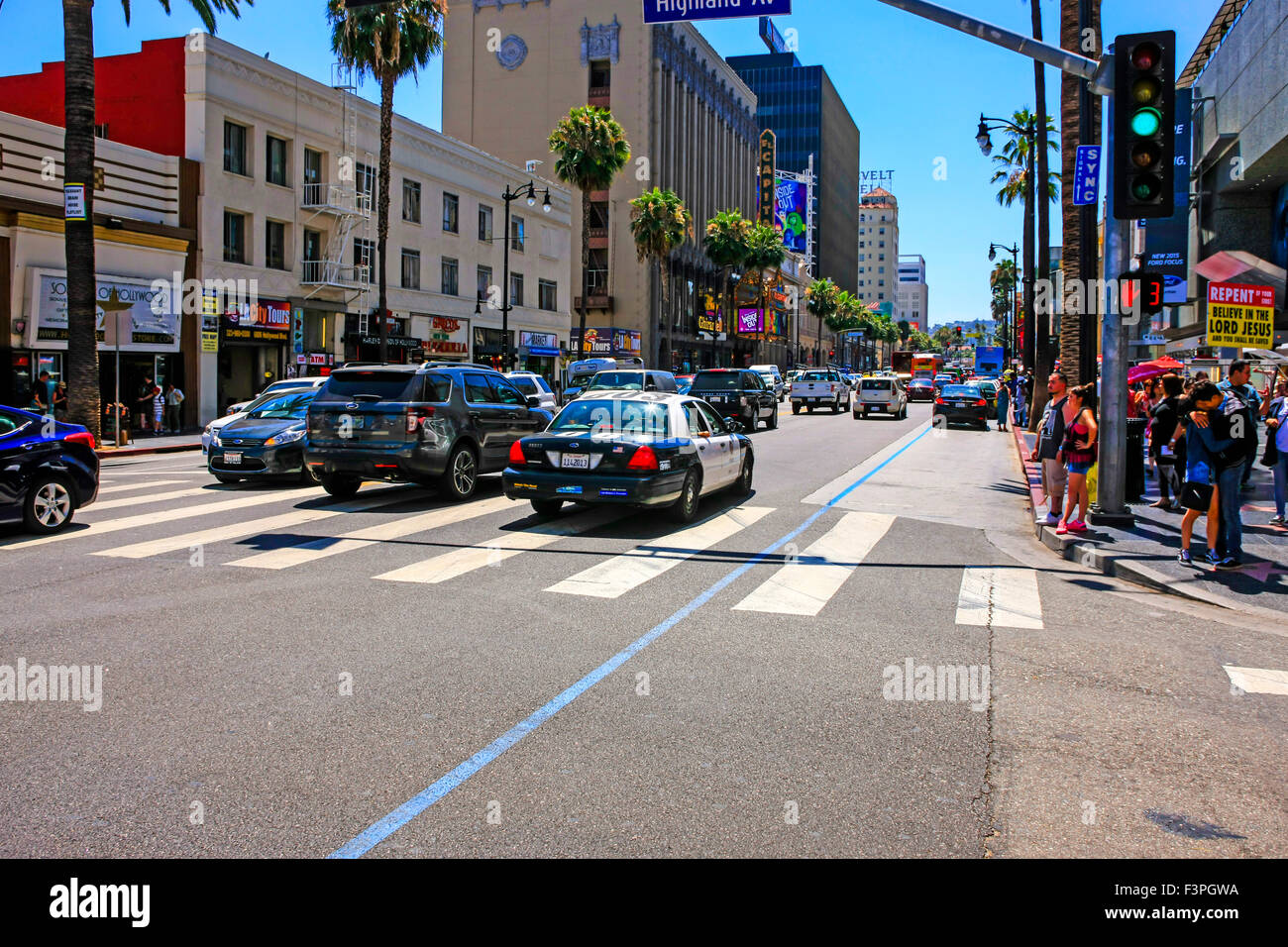 View of Hollywood Blvd in sunny Los Angeles California Stock Photo - Alamy