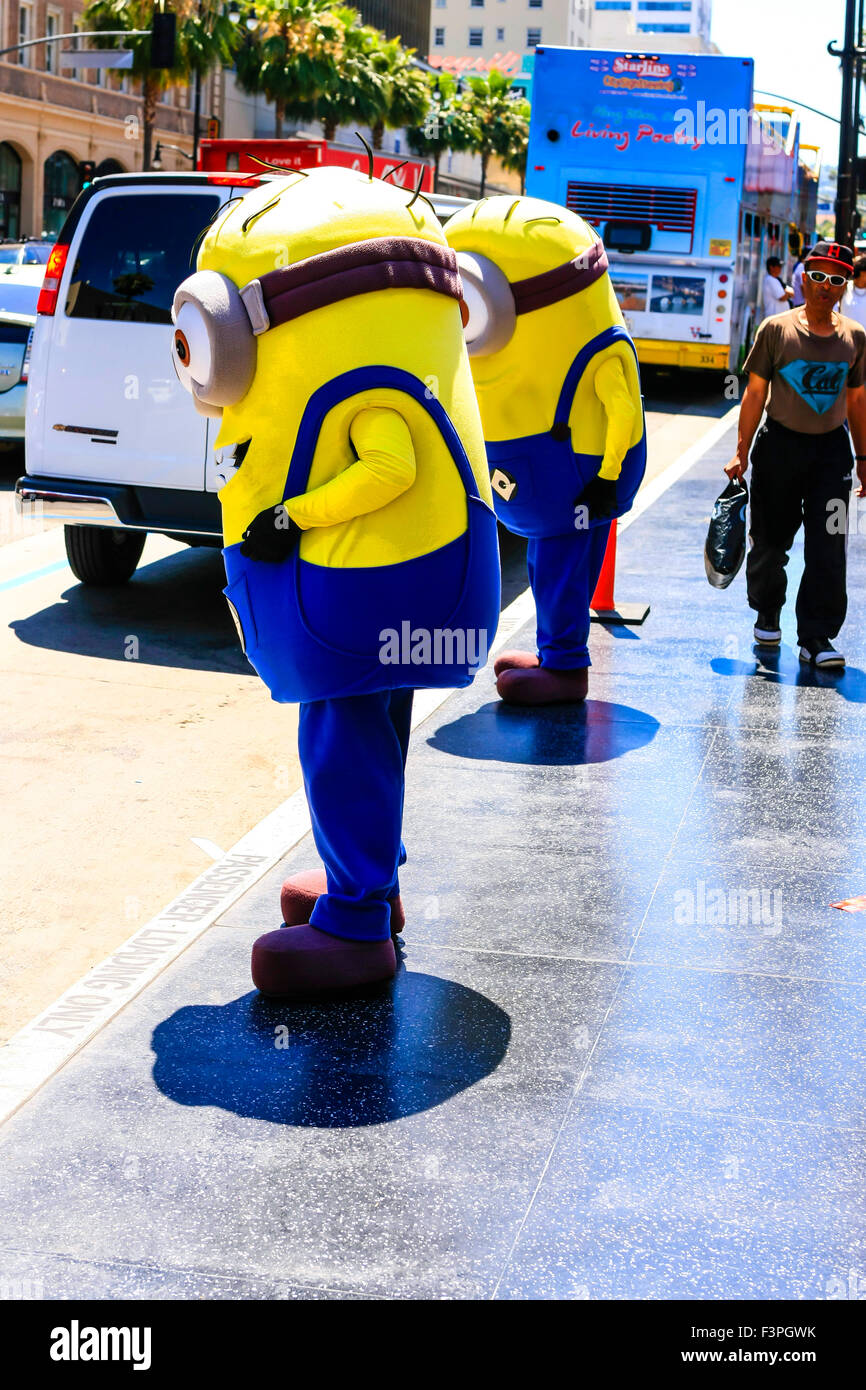 Minions on the sidewalk of Hollywood Blvd in Hollywood CA Stock Photo ...