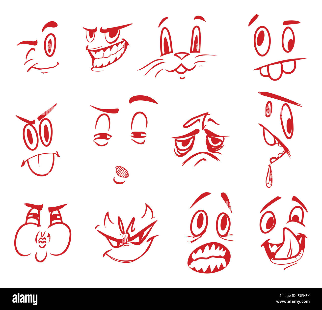 Vector illustrations of the face expressions Stock Photo - Alamy