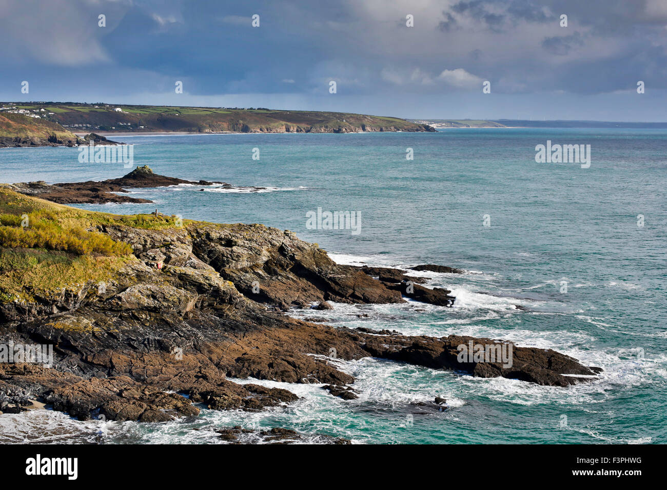 Mount's Bay; Praa Sands from Little Cudden Point Cornwall; UK Stock ...