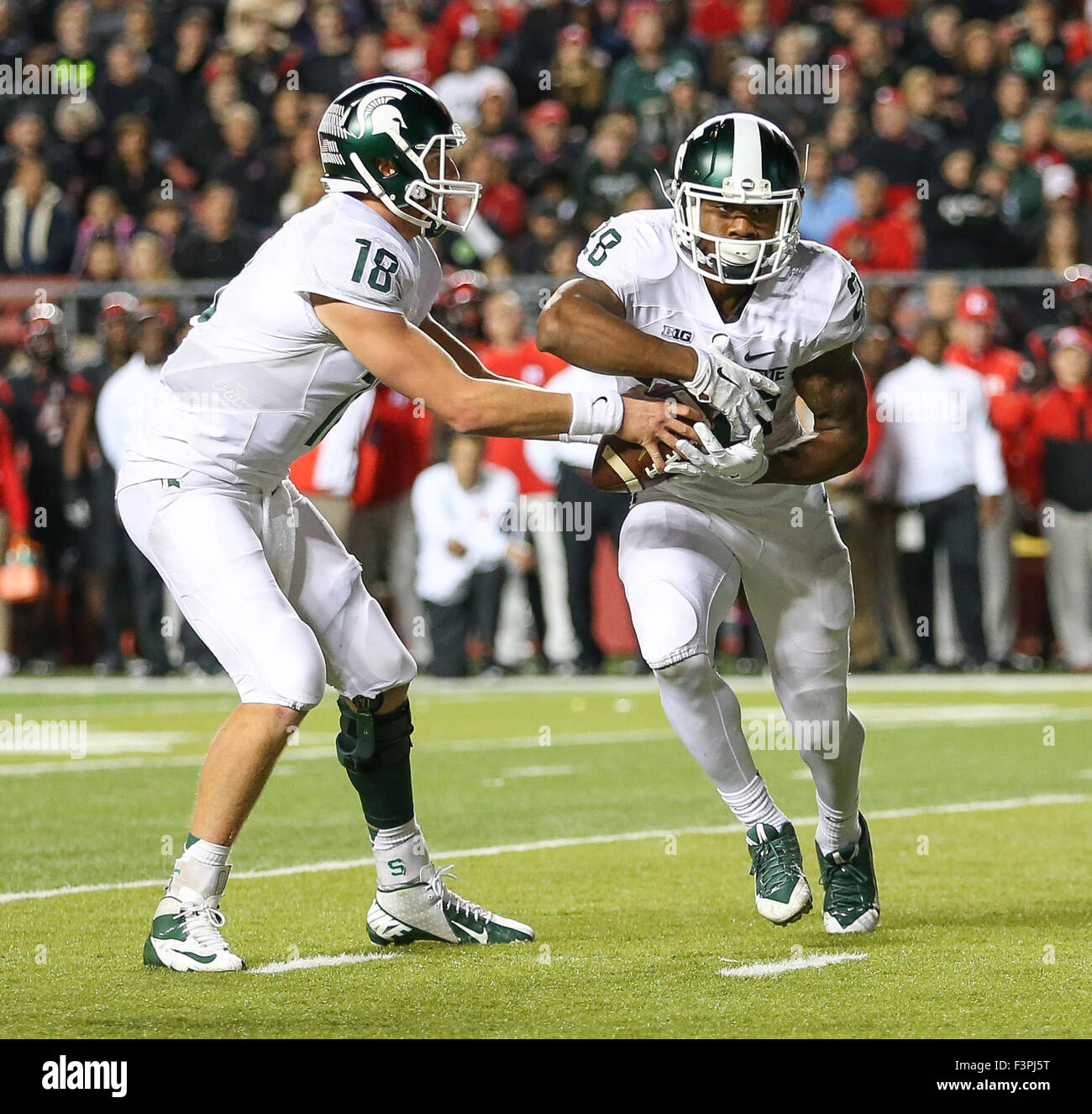 October 10, 2015: Quarterback Connor Cook (18) of the Michigan State ...