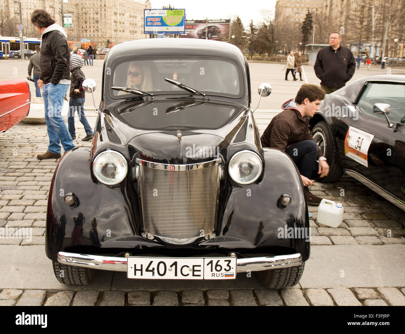 MOSCOW – APRIL 21: Russian retro car Moskvich on rally of classical ...