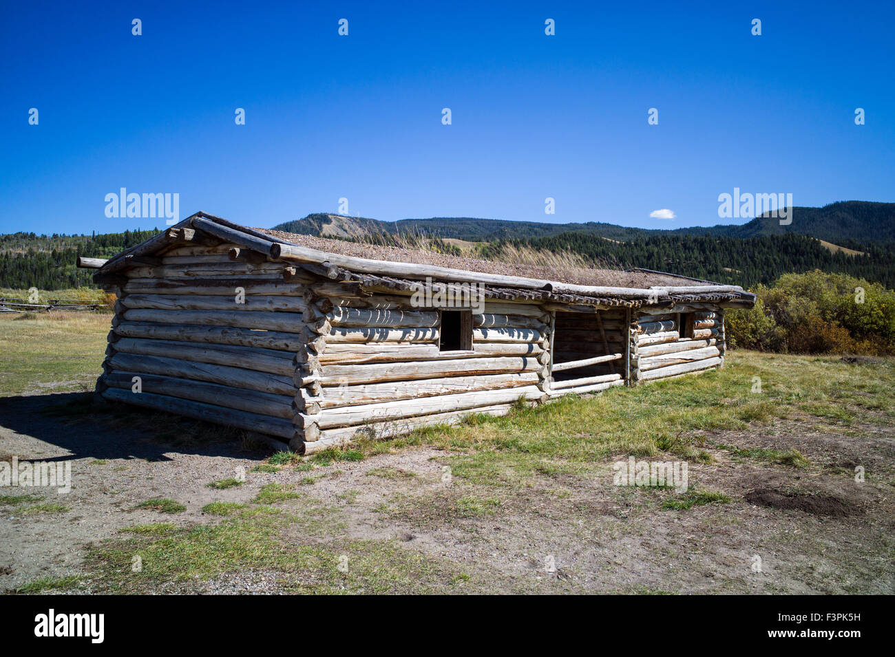 Historic J. Pierce Cunningham cabin; Bar Flying U Ranch; Grand Teton ...
