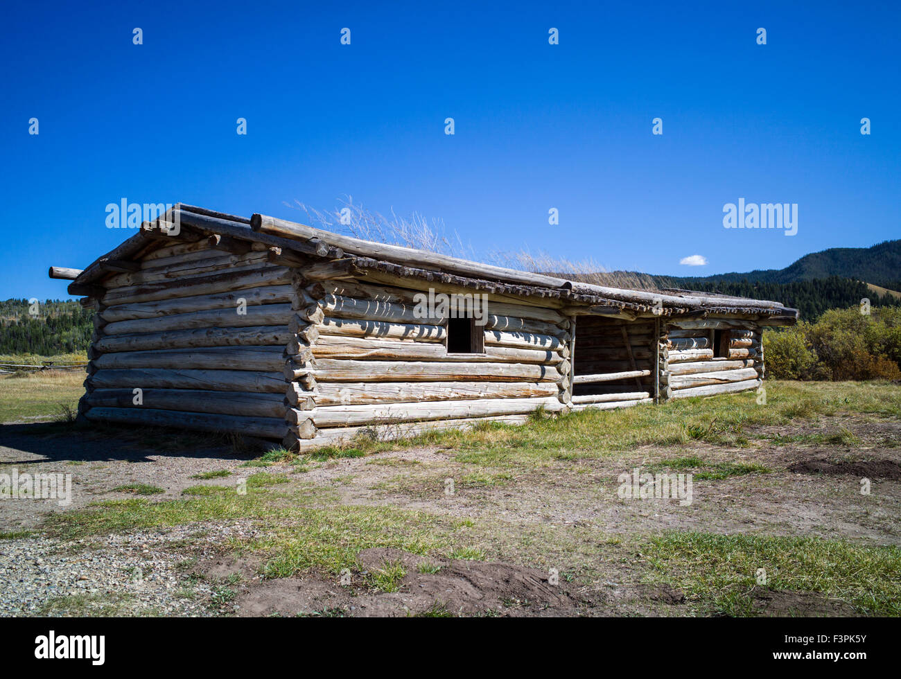 Historic J. Pierce Cunningham cabin; Bar Flying U Ranch; Grand Teton ...