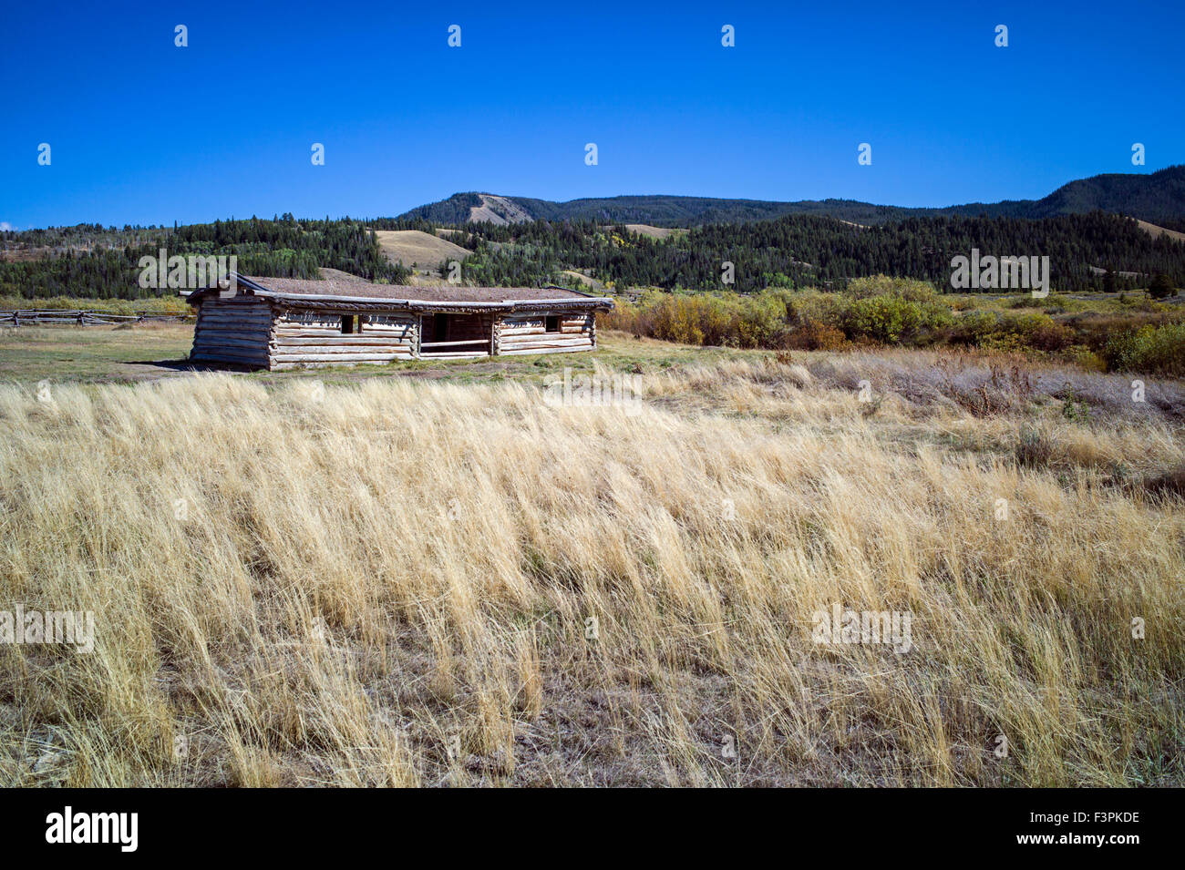 Historic J. Pierce Cunningham cabin; Bar Flying U Ranch; Grand Teton ...