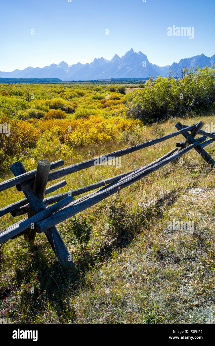 Buck & rail fencing; historic J. Pierce Cunningham homestead; Teton ...