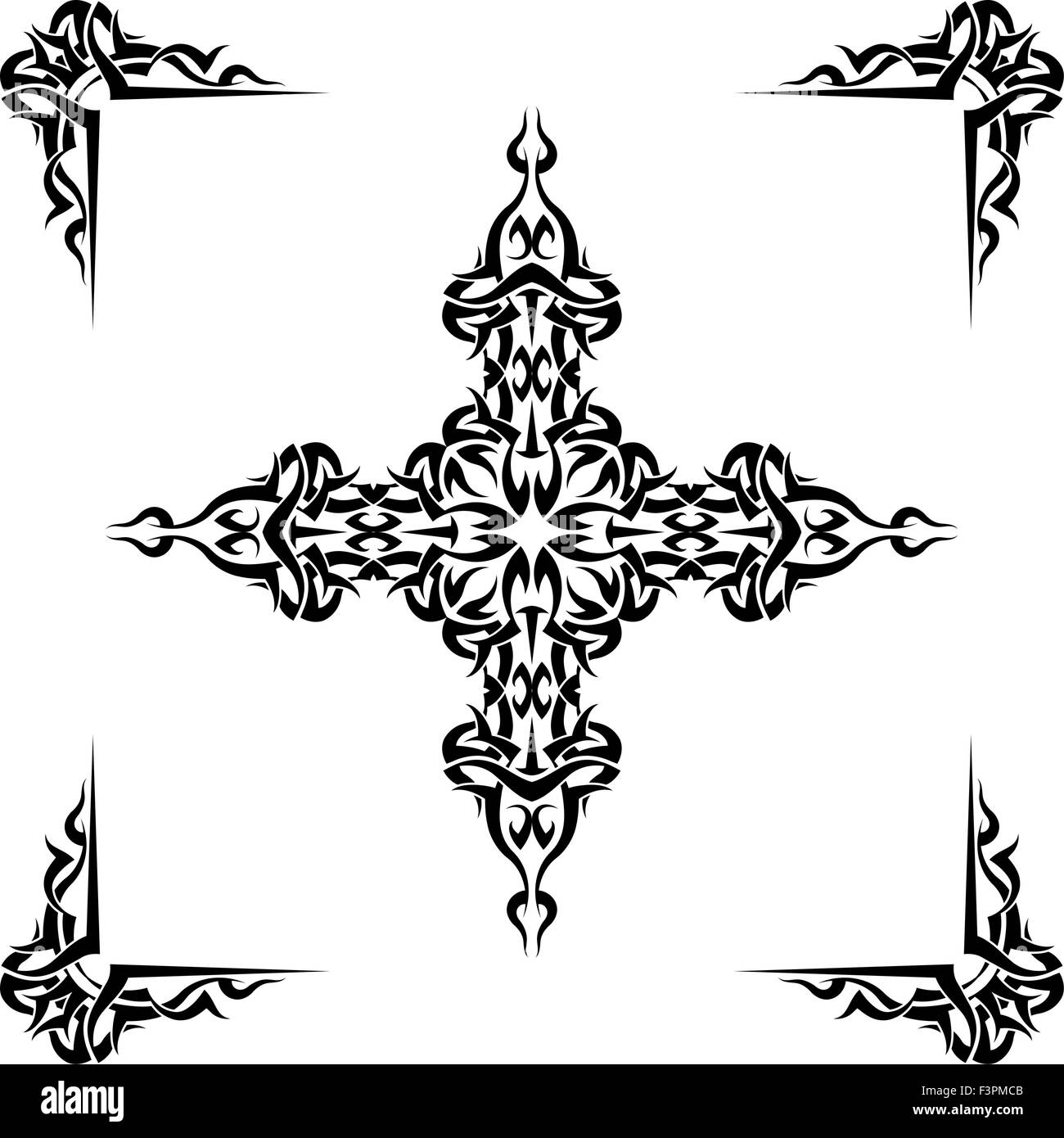 Tattoo Cross Corners Vector Art Stock Vector Image & Art - Alamy