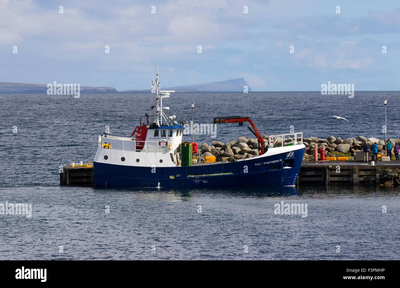 MV 'Good Shepard IV' Fair Isle ferry docked at Grutness Shetland Stock ...