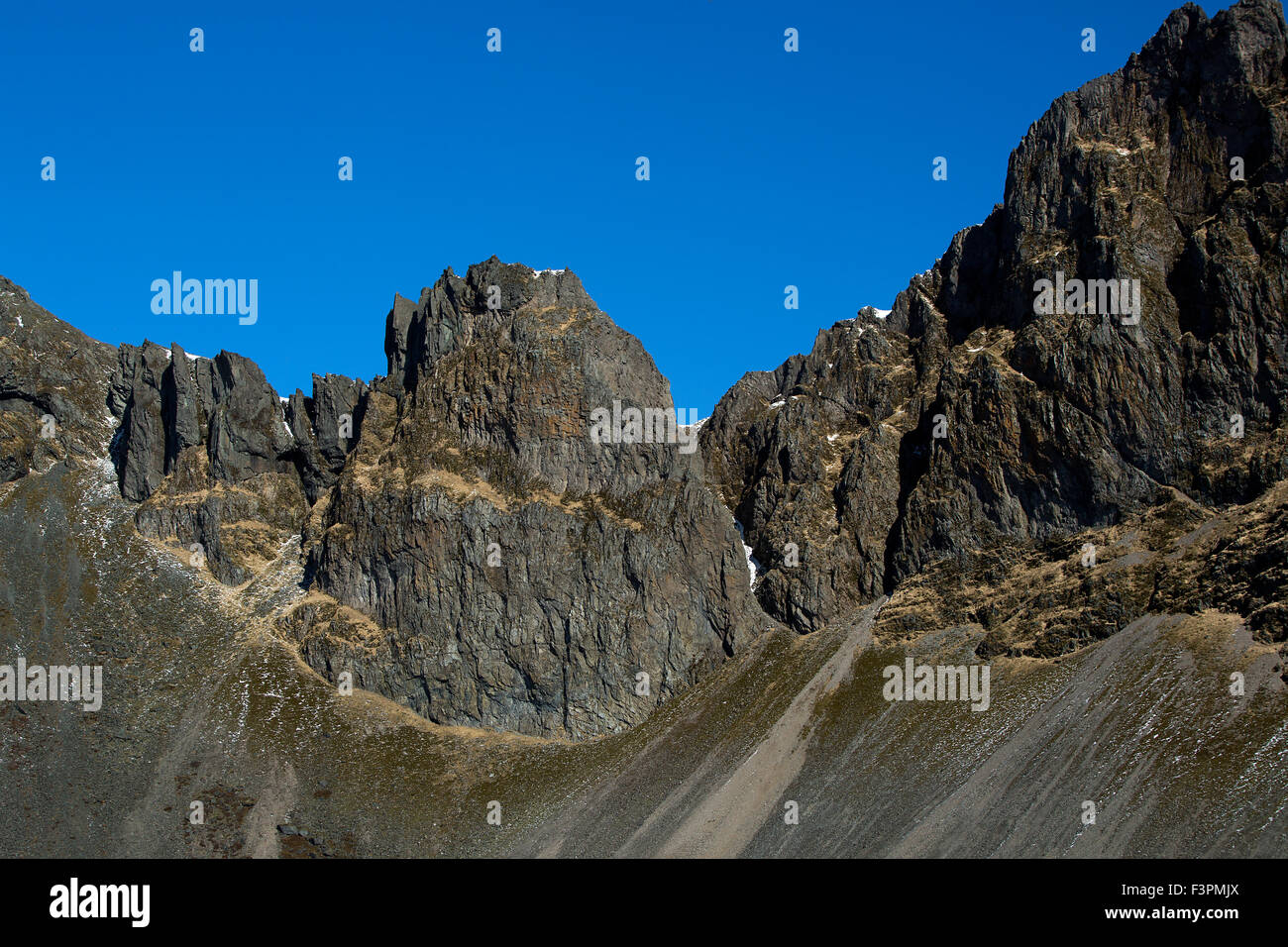 Impressive volcano mountain landscape in Iceland, spring Stock Photo ...